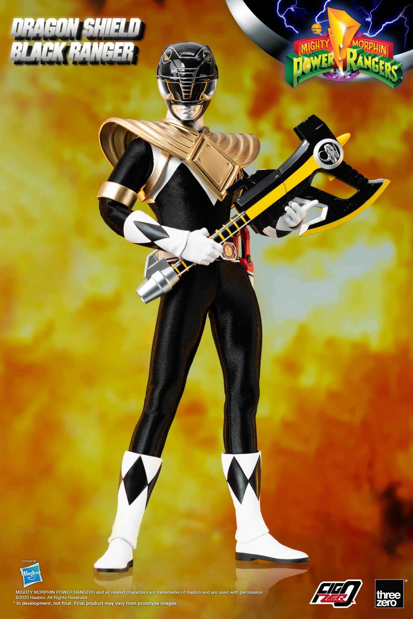 Mighty Morphin Power RangersFigZero 1/6 Dragon Shield Black Ranger ...