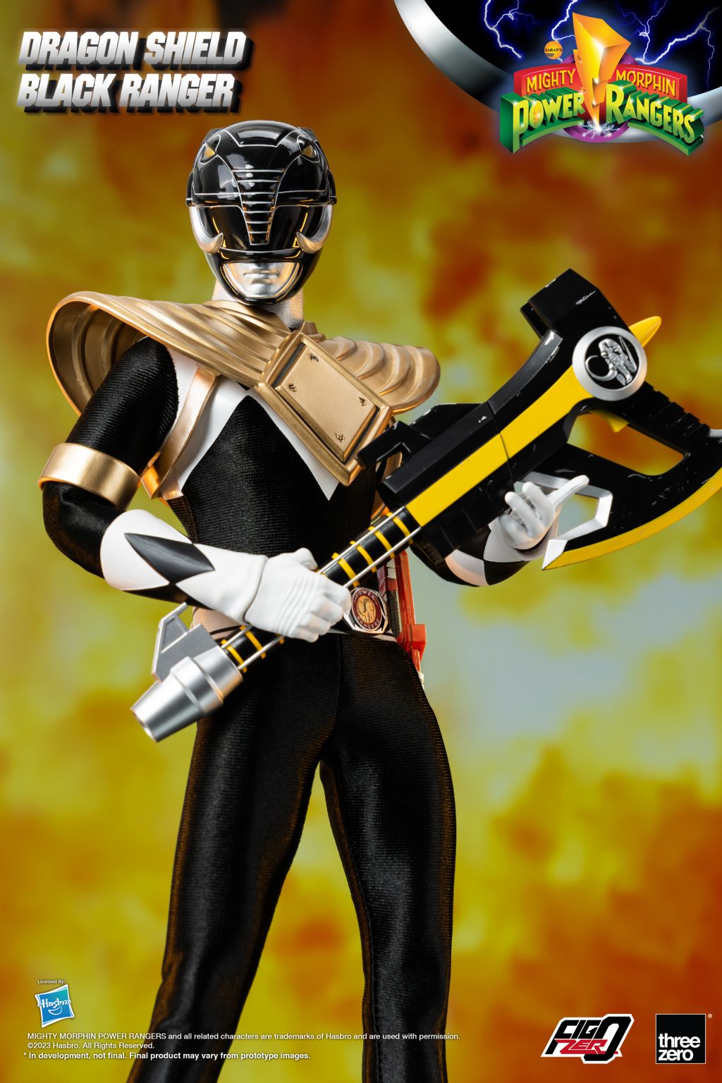 Mighty Morphin Power RangersFigZero 1/6 Dragon Shield Black Ranger ...
